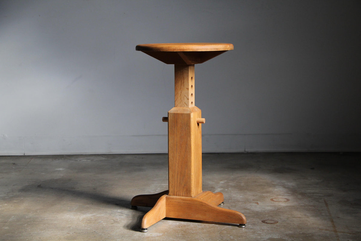 Gerald McCabe Rare Adjustable Oak Stool, 1970s – Whatever Gallery